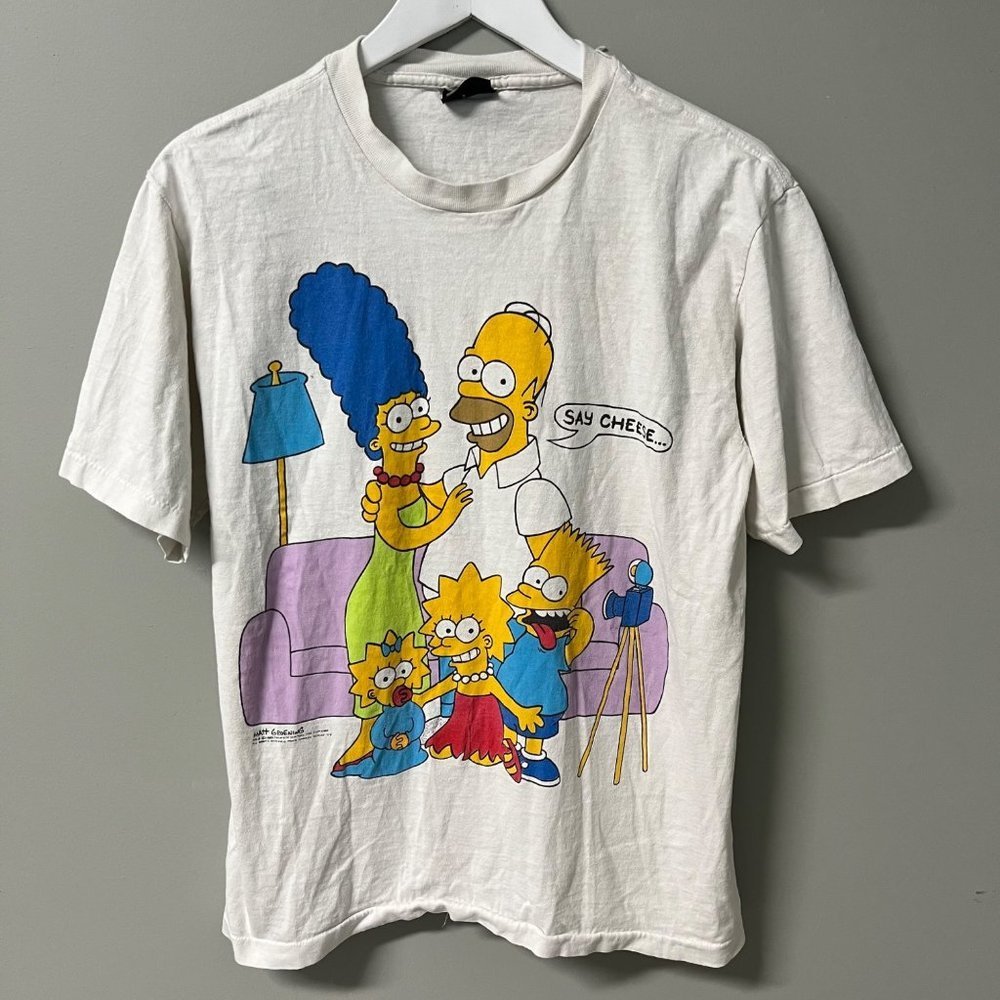 Vintage The Simpsons Say Cheese Family Tee Shirt Size… - Gem Vintage The Simpsons Say Cheese Family Tee Shirt Size… - Gem
